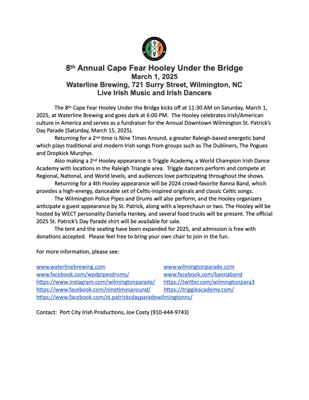 2025 Cape Fear Hooley - Cape Fear Hooley -fundraiser for St. Patrick's ...